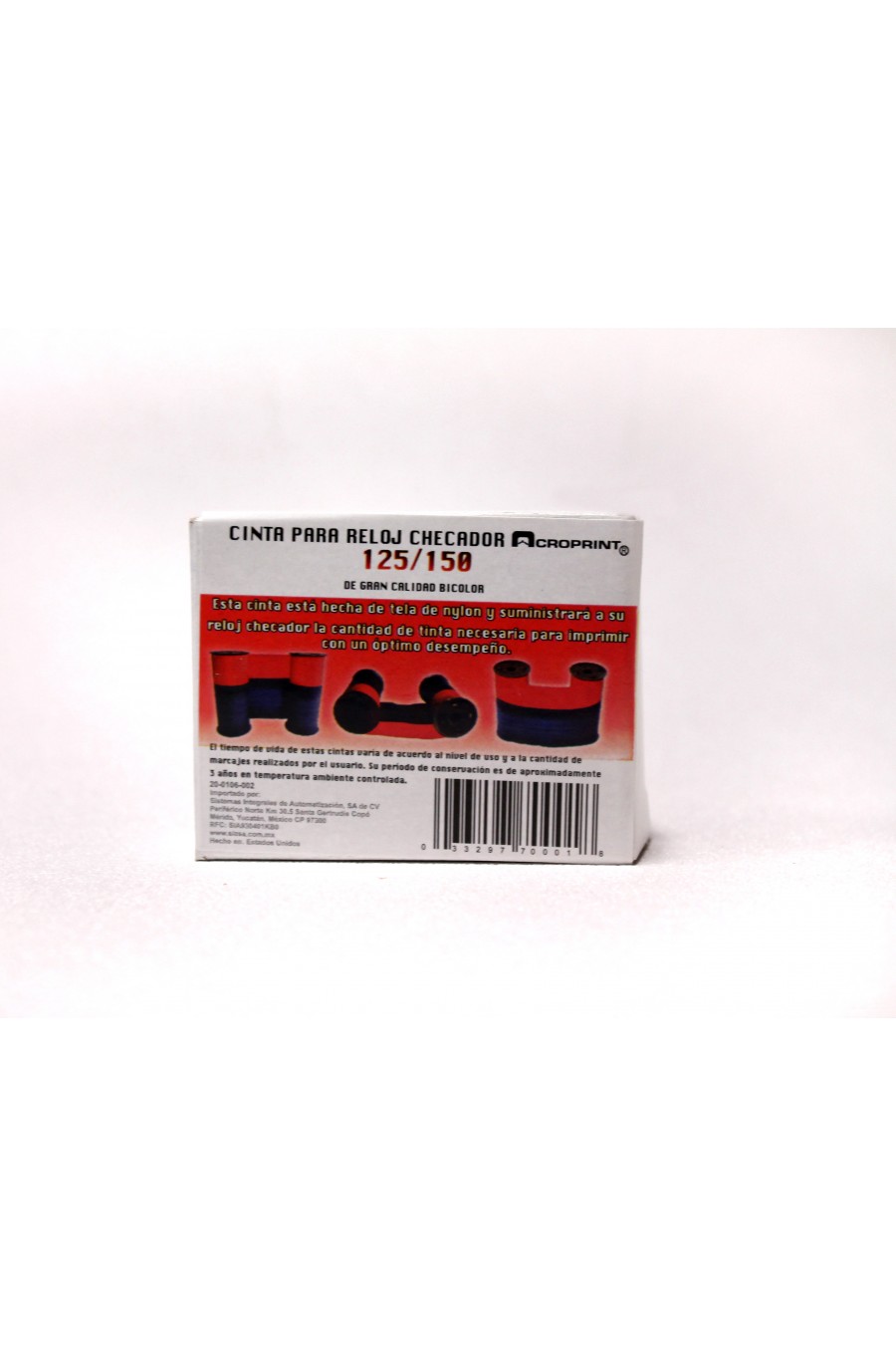 Cartucho de cinta para relojes checadores 125 y 150 - Cintas para ... Cartucho de cinta para relojes checadores 125 y 150 - Cintas para ...