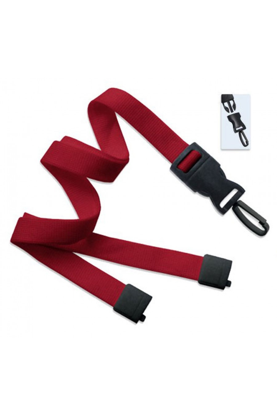 Cordón rojo con gancho de plástico para gafete - Consumibles